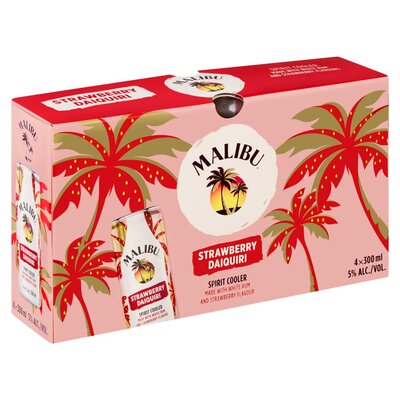 Malibu Strawberry Daiquiri Spirit Cooler 4 x 300ml | PnP
