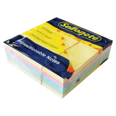Sello-Notes Sticky Notes 75 x 75mm 5 Neon Colours 250 Sheets | PnP