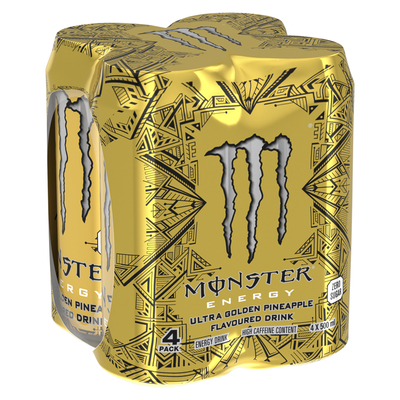 Monster Ultra Golden Pineapple Flavoured Energy Drink 4 x 500ml | PnP