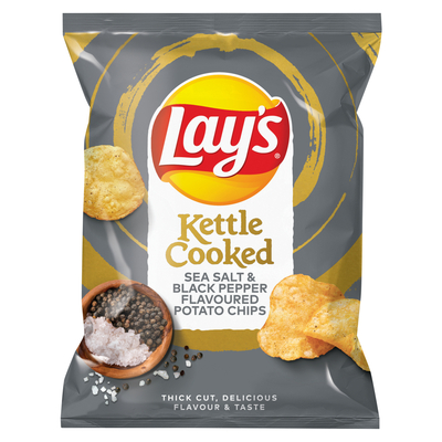 Lay's Sea Salt & Black Pepper Kettle Cooked Potato Chips 120g | PnP