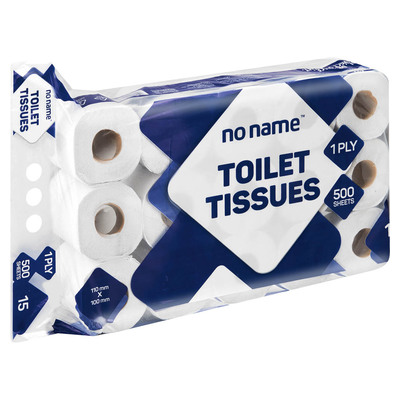 No Name Toilet Tissue White 1 Ply 15 Pack | PnP