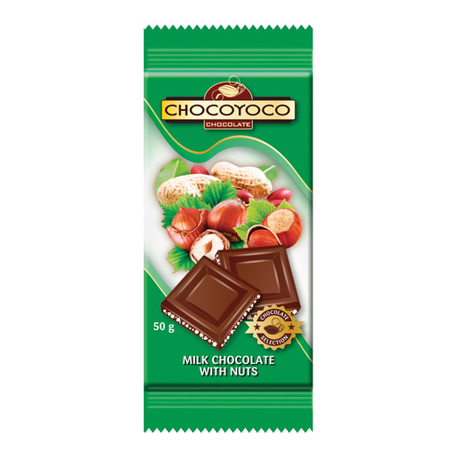 Chocoyoco Milk Chocolate With Nuts 50gr x 130 | PnP