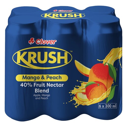Clover Krush Mango & Peach 40% Fruit Nectar Blend 300ml x 6 | PnP