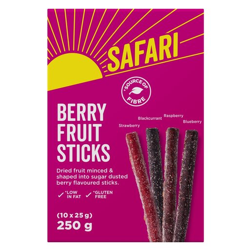 Safari Funky Berry Flavoured Dried Fruit Sticks 10 x 25g | PnP