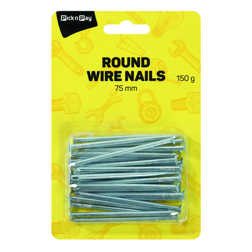 PnP Round Wire Nails 75mm 150g | PnP