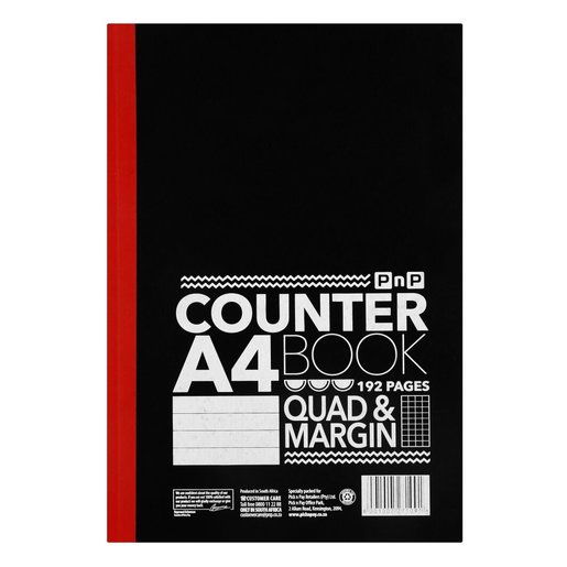PnP A4 Quad Margin Counter Book 192 Pages | PnP