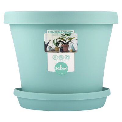 Sebor Super Pot & Saucer Set 15cm Teal | PnP