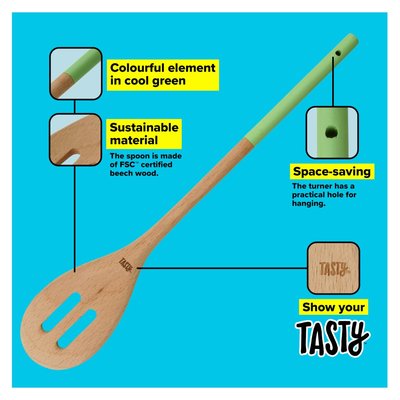 Tasty Wooden Slotted Spoon | PnP