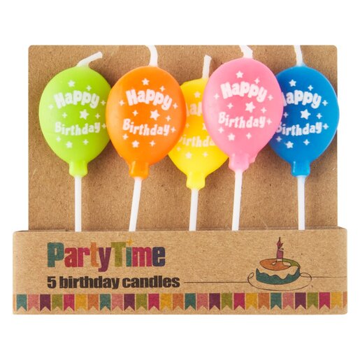 Party Time B-Day Candle Star & Balloon | PnP