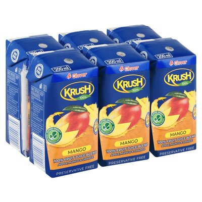 Clover Krush Uht Fruit Juice 100% Mango 200ml x 6 | PnP