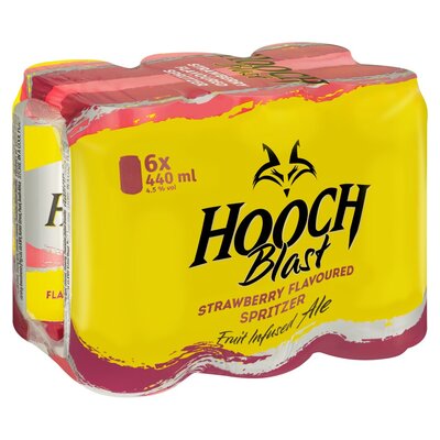 Hooch Blast Strawberry Spritzer Can 6 x 440ml | PnP