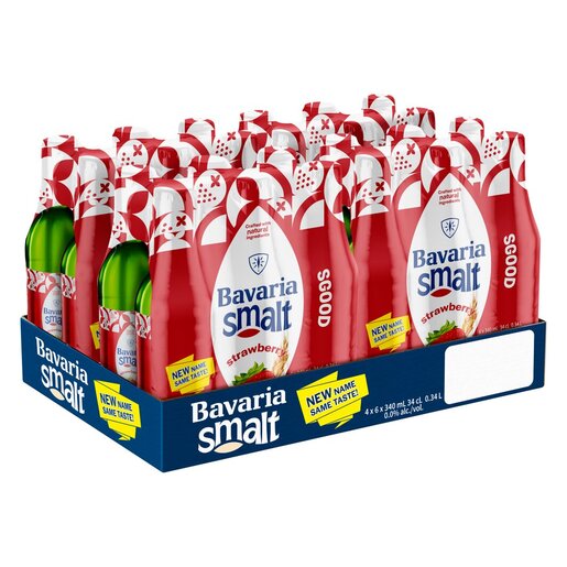 Bavaria Smalt Non-Alcoholic Strawberry Flavoured Malt Drink 24 x 340ml ...