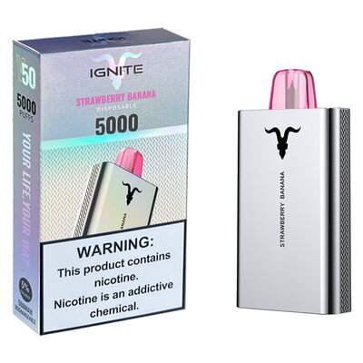 Ignite V50 Strawberry Banana 5% Nicotine Salt Disposable Vape Pen | PnP