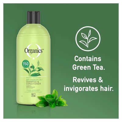 Organics Green Tea Anti Dandruff 2in1 Shampoo & Conditioner 1L | PnP