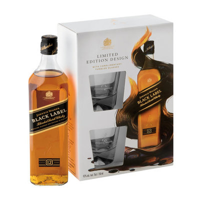 Johnnie Walker Black With 2 Glasses Gift Pack 750ml x 6 | PnP