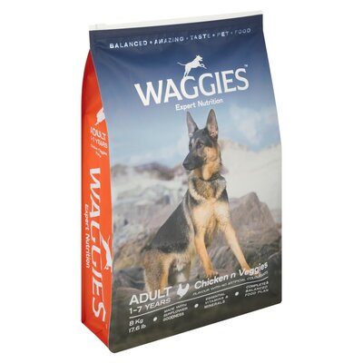 Waggies Dog Food Adult Chicken n Veggies Flavour 8kg | PnP