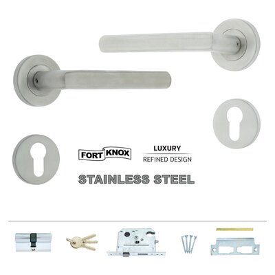 Fort Knox Euro Profile Rose Tang Stainless Steel Lockset | Smart Price ...