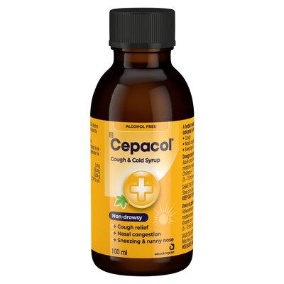 Cepacol Cough & Cold Alcohol Free Syrup 100ml | PnP