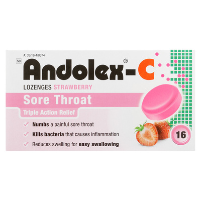 Andolex Lozenges Strawberry 16 Pack | PnP