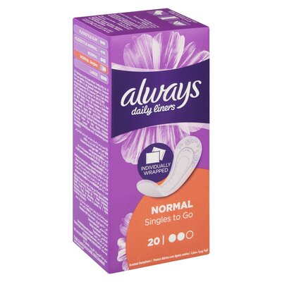 Always Comfort Protect Individually Wrapped Daily Pantyliners 20 Pack | PnP