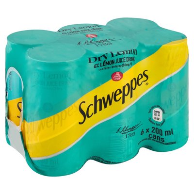 Schweppes Dry Lemon Can 200ml x 6 | PnP