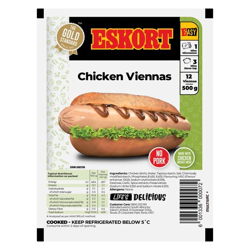 Eskort Chicken Viennas 500g | PnP