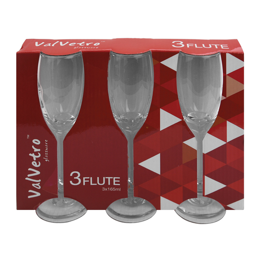 Valvetro Flute Glasses 165ml 3 Glasses | PnP