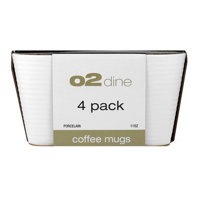 O2 White Dine Mug Embossed Swirl 310ml 4 Pack | Smart Price Specials ...