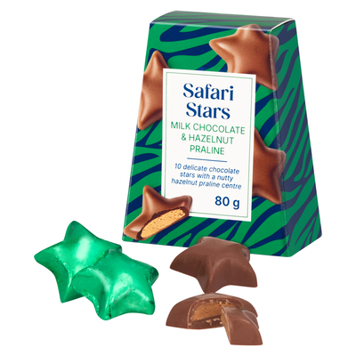 PnP Milk Chocolate & Hazelnut Praline Safari Stars 80g | PnP