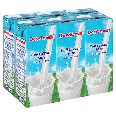 Dewfresh UHT Full Cream Milk 6 x 200ml | PnP