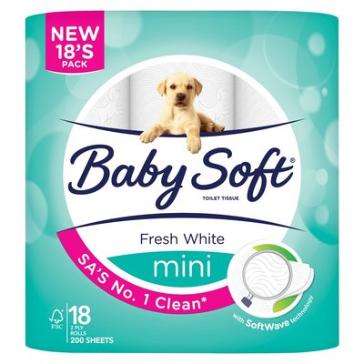 Baby Soft Mini White 2Ply 18 Pack | PnP