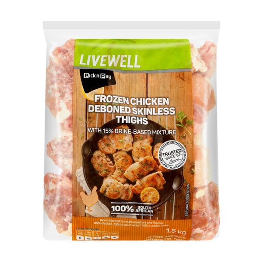 PnP Live Well Deboned Skinless Chicken Thighs 1.5kg | PnP
