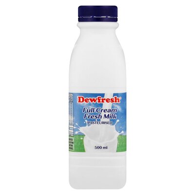Dewfresh Full Cream Fresh Milk Plastic Bottle 500ml | PnP