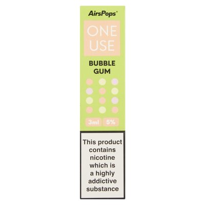 AirPops One Use Bubblegum 5% Disposable Vape 3ml | PnP