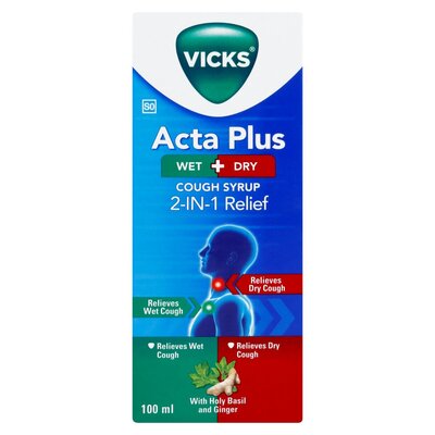 Vicks Actaplus Cough Syrup Wet + Dry 100ml | PnP