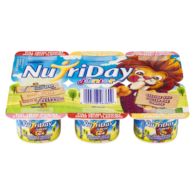 Danone Nutriday Junior Full Cream Smooth Strawberry Mixed Fruit Banana ...