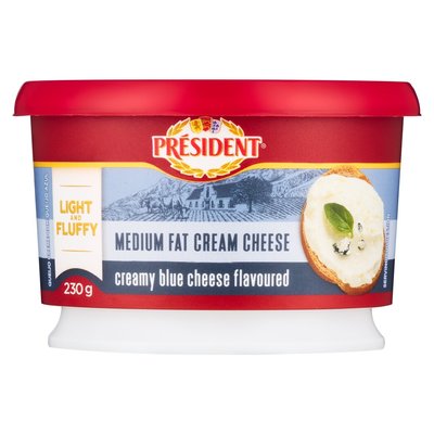 President Medium Fat Blue Cream Cheese 230g x 12 | PnP