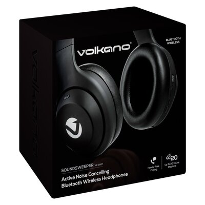 Volkano Soundsweep Series Active Black Noise Cancelling Headphones | PnP