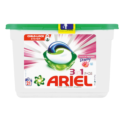 Ariel Liquid Pods Touch of Downy Capsules 21 Pack | PnP