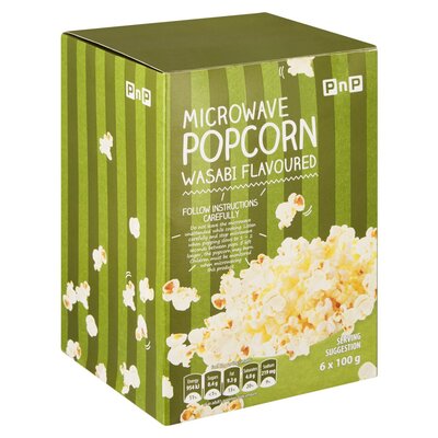 PnP Wasabi Flavoured Microwave Popcorn 6 x 100g | PnP