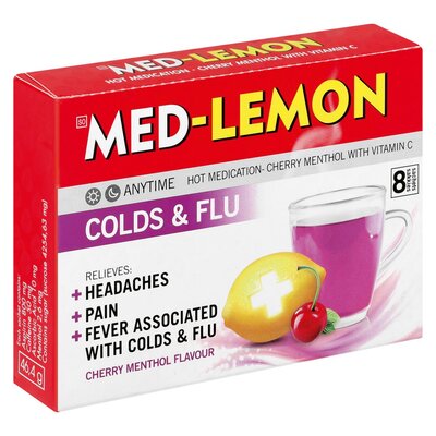 Med-Lemon Cherry Menthol With Vitamin C Hot Medication 8s | PnP