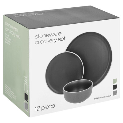 Home Matt Dinner Set Stoneware Blue 12 Piece | PnP