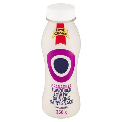 First Choice Low Fat Granadilla Flavoured Dairy Snack Drinking Yoghurt ...