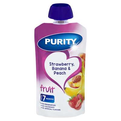 Purity Pouch Strawberry, Banana & Peach 110ml from 6 Months | PnP