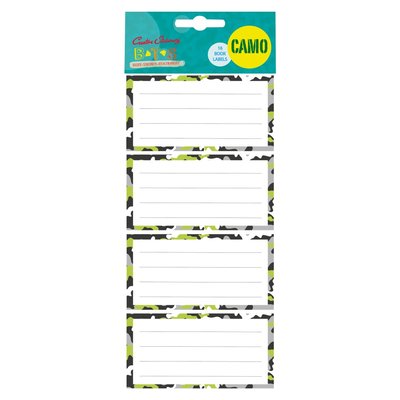 Creative Book Labels Military Squad Camo Colour 16 Pack | PnP