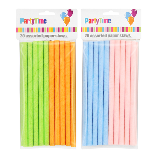 Party Time Paper Straws 20 Pack | PnP