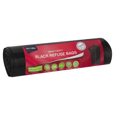 PnP Heavy Duty Black Refuse Bags 750mm x 900mm 10 Pack | PnP