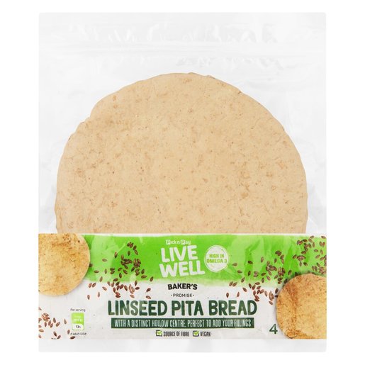 PnP Live Well Linseed Pita Bread 4 Pack | PnP