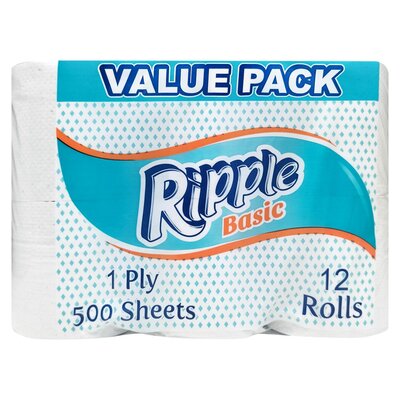 Ripple 1 Ply Toilet Paper Value Pack 12 Rolls | PnP
