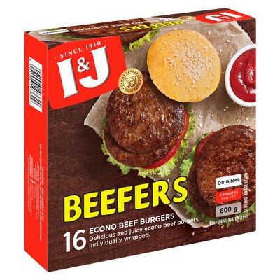 I&J Beefers Beef Patties 800g | PnP